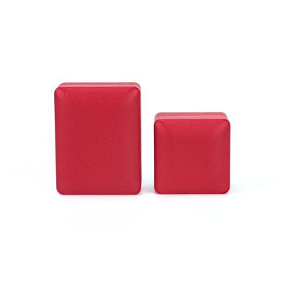 China Custom Logo Silk Screen Print LED Jewelry Box 6.5×6.5×4.5cm & 7×9×4cm Red Leather Packaging for sale