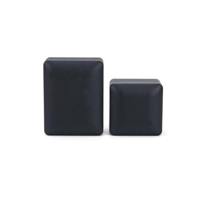 China Hanhong Custom LED Ring Box 6.5×6.5×4.5cm Black Leather with Velvet Interior and Silk Screen Logo for sale