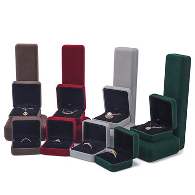China Custom Velvet LED Jewelry Box with Embossed Hanhong Logo for Ring Gift Display for sale