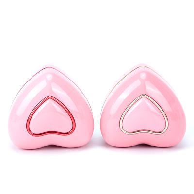 China Custom Size Heart Shaped LED Jewelry Box with Pink Lighting and Double Gold Rim - Plastic with Velvet Interior for sale