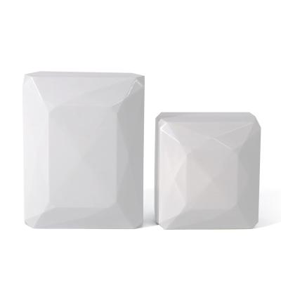 China Hanhong Luxury Ring Box Custom Logo PU Plastic White Jewelry Storage Box with LED Light for sale