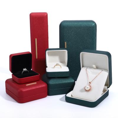 China Custom Velvet Jewelry Box with PU Leather for Bracelets Earrings Pendants Packaging for sale