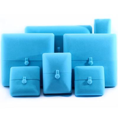 China Elegant Double Door Jewelry Box High End Blue Velvet Jewellery Box with Custom Logo for sale