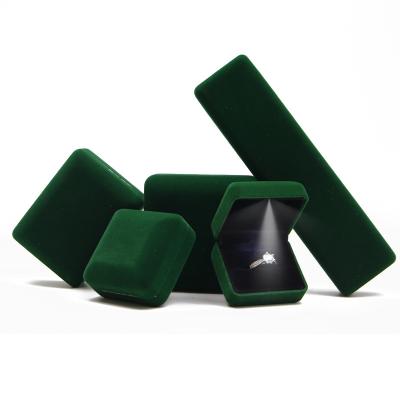 China Custom LED Velvet Jewelry Box with Luxury Ring Display - Embossing & Hot Stamping Branding Options for sale