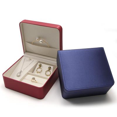 China Custom Rounded Brushed Leather Jewelry Box Set with Velvet Lining for Ring and Necklace Storage - Contact for Size Options for sale