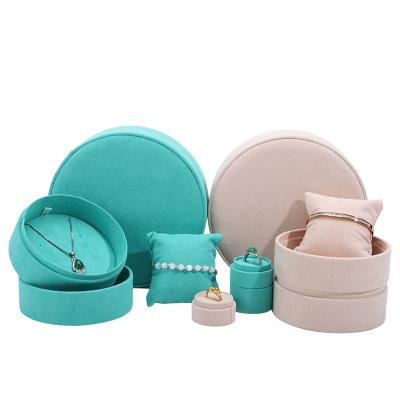 China Custom Velvet Round Heaven Earth Cover Jewelry Box for Wedding Engagement Luxury Gift Packaging for sale