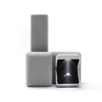 China Custom LED Jewelry Box with Velvet Interior - Embossing and Hot Stamping Logo Options Available in Various Sizes for sale