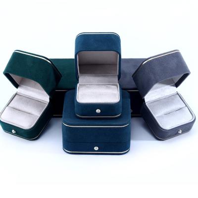 China Rectangle Velvet Jewelry Box for Bracelets Rings Luxury Packaging Custom Size for sale