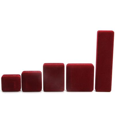 China Velvet Jewelry Set Box Luxury Packaging for Bracelet Necklace Ring Burgundy 6 Slot for sale