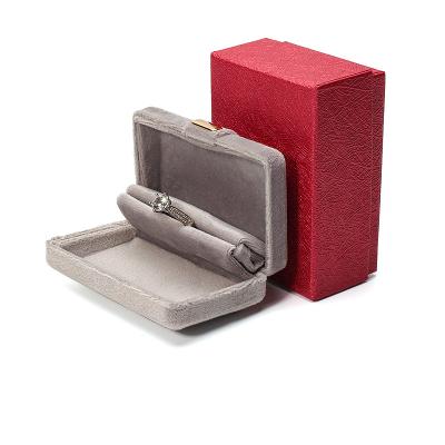 China Custom Gray Metal Jewelry Packaging Box with Velvet Lining Custom Logo for sale