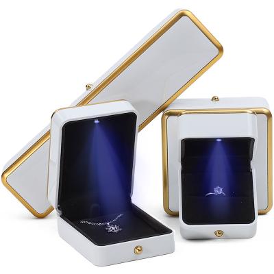China Customizable LED Jewelry Box with Soft Velvet Interior for Ring Necklace Storage Display 300 Pcs MOQ for sale