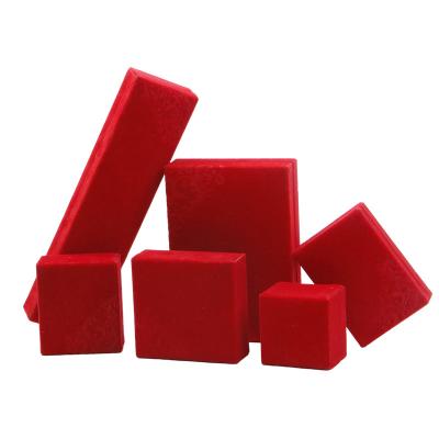 China Custom Embossed Velvet Jewelry Box for Necklace and Ring 6x6x4.6cm for sale