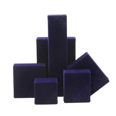 China Handmade Embossed Velvet Jewelry Box 6x6x4.6cm for Necklace and Ring Storage for sale