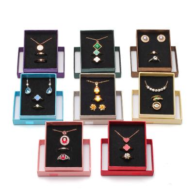 China Custom Hanhong Logo Cardboard Paper Jewelry Box - Heaven & Earth Cover Design with Velvet Interior & Logo Embossing for sale