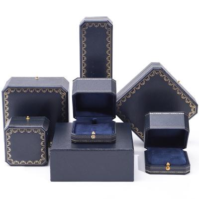 China Custom Logo Handmade Blue Square Paper Jewelry Box for Luxury Plastic Ring Box 80x80x30mm for sale