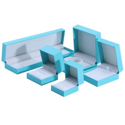 China Handmade Eco Cardboard Flip Sky Blue Jewelry Box Customizable 300000 Pieces Monthly for sale
