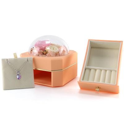 China Rose Jewelry Box with Lid - Plastic Floral Design for Necklace and Ring Storage - Custom Sizes Available for sale