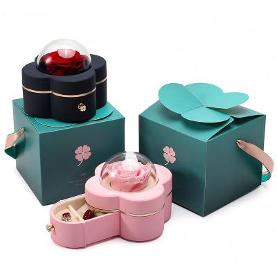 China Four Leaf Clover Shape Spray Paint Drawer Jewelry Box with Custom Sizes and Embossing for Premium Packaging for sale