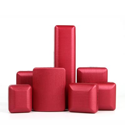 China Custom Red PU Leather Jewelry Box 6.5x6.5x4cm Iron Material for Rings and Sets for sale