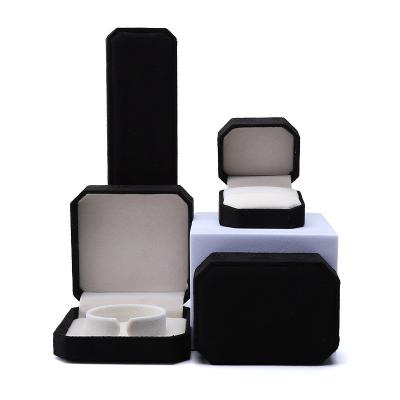 China Customizable Octagonal Velvet Jewelry Box for Necklace Earrings Bracelet Ring Packaging 8x8x3cm for sale