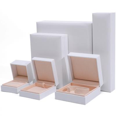 China Custom Cardboard Square Jewelry Box White Paper Packaging for Bracelet Necklace Ring 10x10x5cm for sale