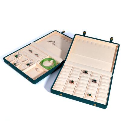 China Coffee Color Microfiber Leather Jewelry Box 19x24.5x5cm with Embossing for Necklace Bracelet Ring Storage for sale