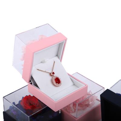 China Square Rose Jewelry Box 7x7x6.8cm with Custom Embossing for Ring Packaging and Gift Presentation for sale