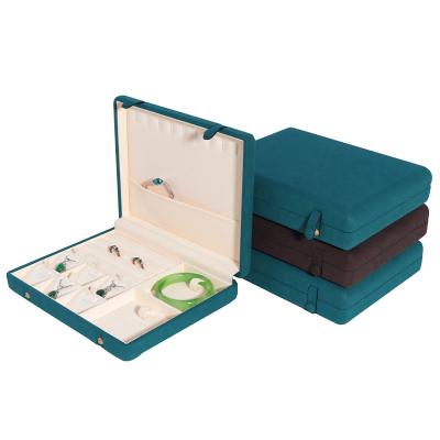China Leather Jewelry Storage Box 19x24.5x5cm with Microfiber Interior for Necklace Bracelet Earring Organization for sale