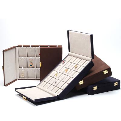 China Luxury Microfiber Jewelry Box 29x23x5cm with Double Opening Design for Rings Earrings Bracelets Necklaces for sale