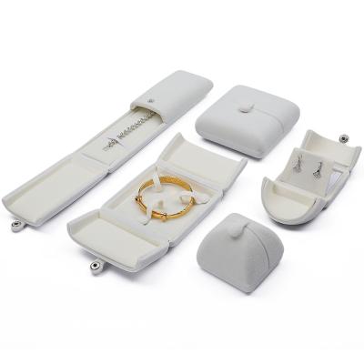 China Custom Velvet Double Door Jewelry Box White High End Storage with Logo 300000pcs Monthly Supply for sale