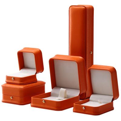China Custom PU Leather Jewelry Box Luxury Storage Packaging with Logo Hot Stamping for sale