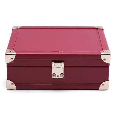 China Luxurious Corner Protection PU Leather Jewelry Storage Organizer Case with Mirror - 300,000 Monthly Capacity & 20-Day Production for sale