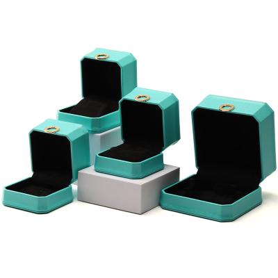 China Custom Octagonal PU Leather Jewelry Box Luxury Packaging Organizer with Logo Options 10cm for sale