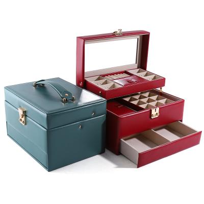 China Portable PU Leather Travel Jewelry Organizer Box with Mirror - 5-7 Day Samples, 300,000 Monthly Capacity for sale