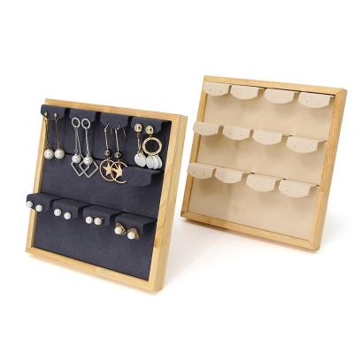 China 4x3 Solid Wood 12-Position Jewelry Display Rack for Earrings and Pendants - 300,000 Monthly Capacity for sale