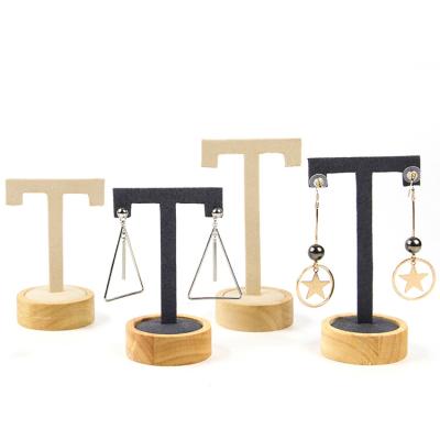 China T-Shaped Leather Cover Ear Drop Display Stand for Jewelry Exhibition - Customizable 300,000 Pieces Monthly Supply for sale
