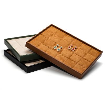 China Custom Multi-Compartment PU Leather Jewelry Display Tray with Soft Lining - 300,000 Monthly Capacity for sale