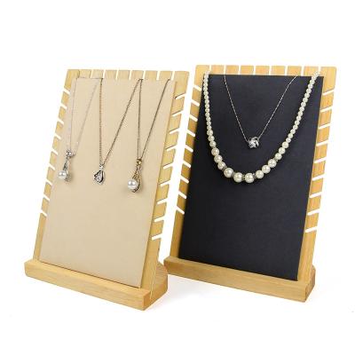 China Notched-Edge Wooden Pendant Display Panel with Three-Sided Grooves for Necklace Exhibition - 300,000 Pieces Monthly Supply for sale