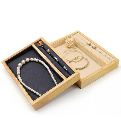 China Solid Wood Jewelry Display Tray with Elastic Strips - Custom Size & Material Options - 300,000 Monthly Capacity for sale
