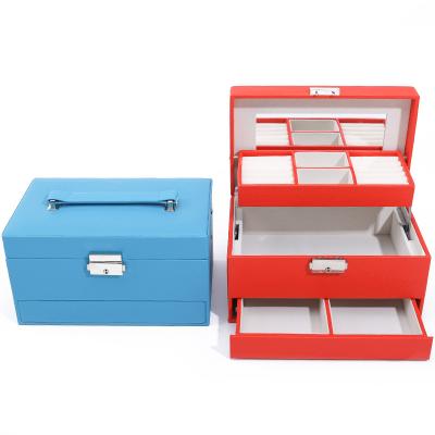China Custom Portable Faux Leather Jewelry Organizer Box with Multi-Cell Design - 300,000 Monthly Capacity for sale