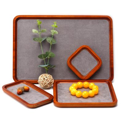 China Custom Wooden Jewelry Display Trays with Super Fiber Lining - 300,000 Monthly Capacity, 20-Day Production for sale