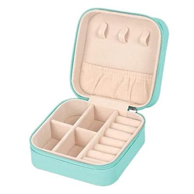 China Custom PU Leather Travel Jewelry Organizer Box with Zipper Closure - 300,000 Monthly Capacity, 20-Day Production for sale