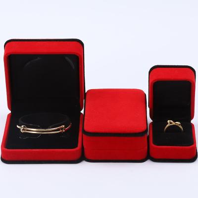 China Custom Velvet Jewelry Box Round Corner Ring Case for Ear Stud Bracelet Pendant 300 Pcs MOQ for sale