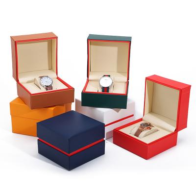 China Custom PU Leather Watch Box with Red Edge - 300,000 Monthly Capacity, 20-Day Production for sale