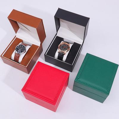 China Custom Square PU Leather Watch Box 300 MOQ with Multiple Logo Options for Luxury Watch Packaging for sale