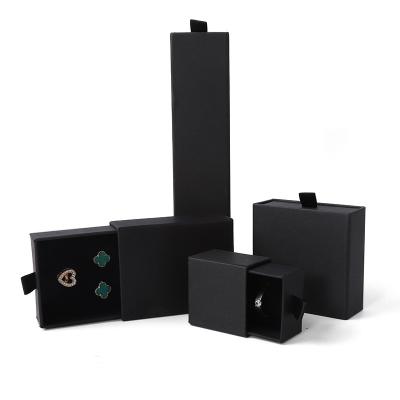 China Eco Friendly Rectangular Paper Jewelry Box with Velvet Inner Custom Size 500pcs MOQ for sale