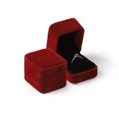China Custom Velvet Jewelry Ring Box Flip Packaging Eco-Friendly Paper Box for Wedding Gift for sale