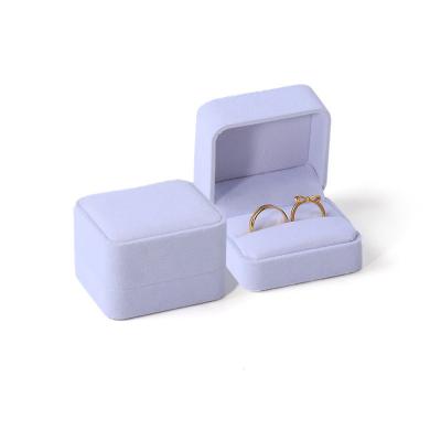 China Custom Velvet Jewelry Ring Box Eco-Friendly Paper Packaging 500pcs MOQ for sale
