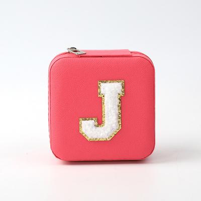 China Luxury Rose Red Leather Jewelry Gift Box 15x10cm Portable Travel Organizer Case with Custom Compartments for sale