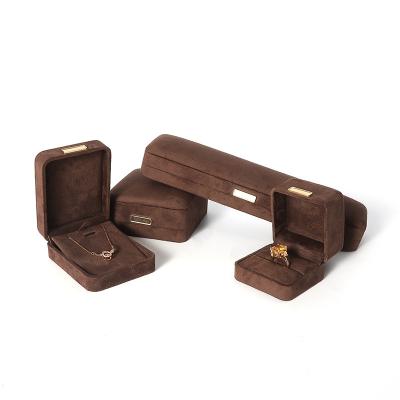 China Octagonal Army Brown Velvet Jewelry Box Customizable Flip Box with Golden Patch 8x8 Inch for sale